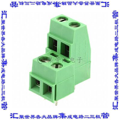 282868-2 线对板连接器2POS接线端子2排5mm通孔水平带板