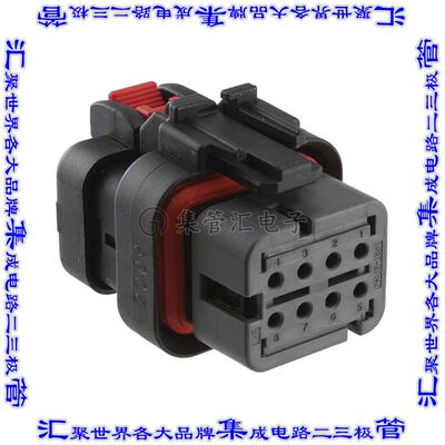 776494-2 矩形连接器外壳8POS插头2排4.5mm母形插口黑色自由悬挂