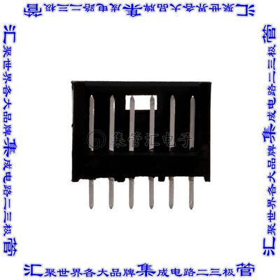 280372-1 针座连接器6POS接头2.54mm公形插针通孔直针锡