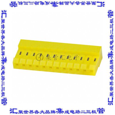 4-640427-2 矩形连接器12POS插座3.96mm母插口黄色IDC锡自由悬挂