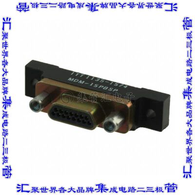 MDM-15PBSP 连接器15POS插头公引脚2排D-TYPE型面板安装通孔