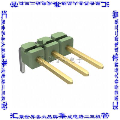 825437-3 针座连接器3POS分离式2.54mm公形插针通孔直角镀金