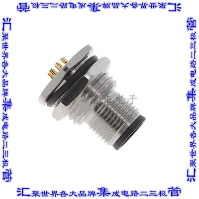 SM12A-08PMMS-SF8001 圆形连接器8POS插座公形引脚焊杯镀金面板安