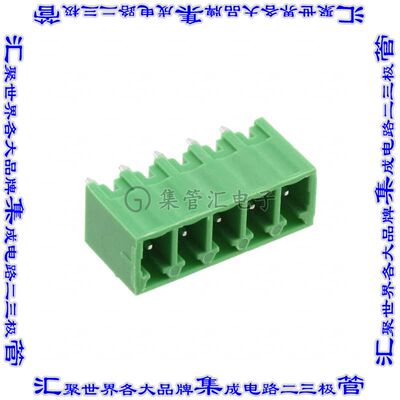 OSTOQ053250 端子块连接器5POS接头公引脚带罩3.81mm垂直焊接