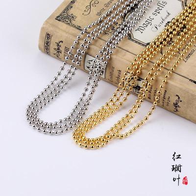 3MM diy饰品配件铁质珠链包装链珠链链条吊牌链 波珠链 钥匙链