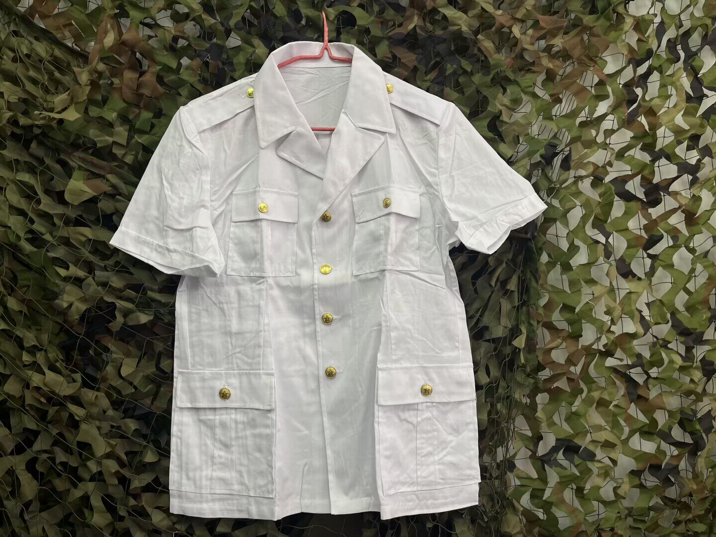 保真老货80年代8.5款海款白色衬衫老式常服短袖正品正装速干衬衫