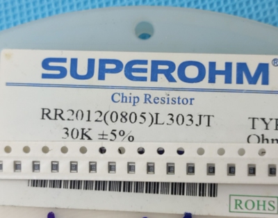贴片电阻RR2012（0805）L303JT 30K 精度5%（出售100片）