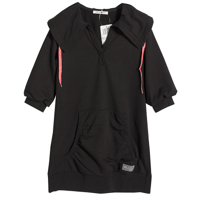 CROWNCC纯色半开领纯棉女卫衣