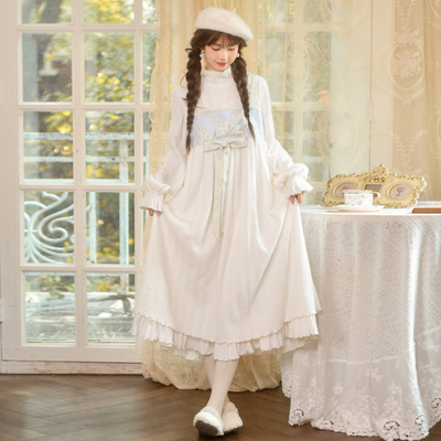 森女部落原创甜美新中式连衣裙