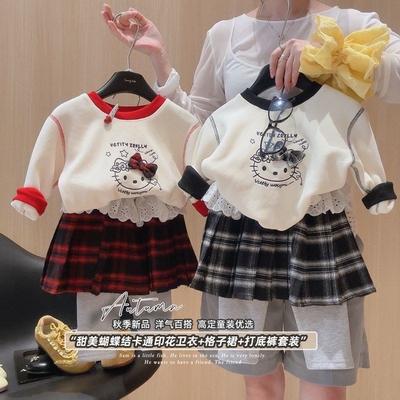 女童无骨卫衣女童一体绒甜美休闲