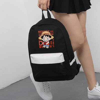 2024新款励志帅气二次元海贼王周边书包路飞索隆卡通拼色双肩包潮
