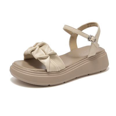 蜘蛛王女鞋官方旗舰店正品2025夏季新款一字扣法式时尚厚底女凉鞋