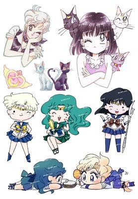 美少女战士卡通动漫旅行箱贴纸