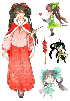 小号F0253-08王者荣耀孙尚香卡通动漫电脑手机旅行拉杆箱贴纸防水