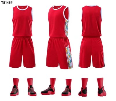 篮球服套装男定制团队比赛队服印字学生运动训练篮球衣服T8145#