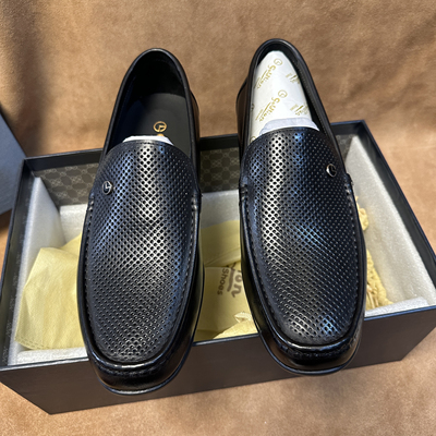 断码42撤柜品牌男士一脚蹬夏季豆豆皮凉鞋头层牛皮有防伪J110