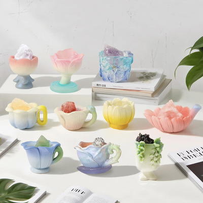 如沐花间能量盲盒潮玩手办可爱水晶装饰摆件情绪治愈创意工位萌瑶