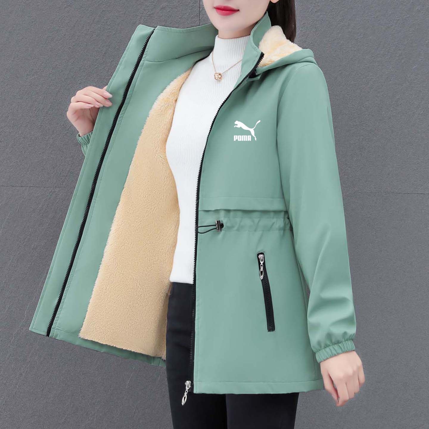 奥莱专柜中长款收腰加绒风衣女2025秋冬季新款小个子洋气外套大衣