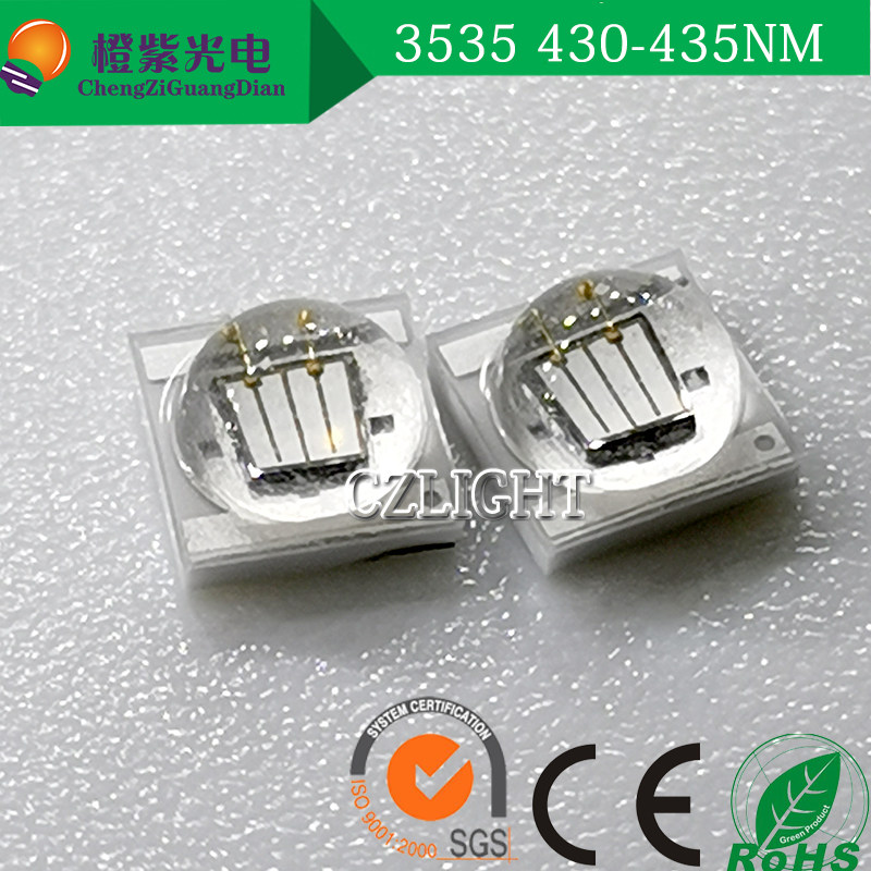 3535蓝光 3w 45mil 430-435nm 蓝色 700mA 3.2-3.4v led灯珠贴片_虎窝淘