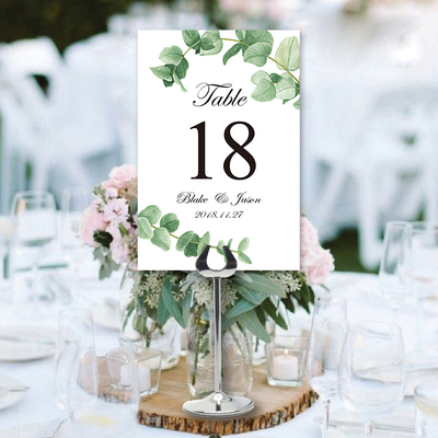 婚礼尤加利叶森系桌号牌席位卡