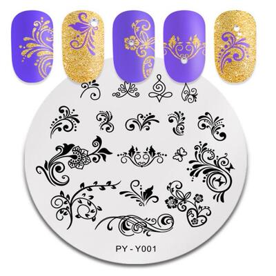 【清】PICT YOU-Y 圆板 混板 印花钢板 美甲DIY彩绘模板 转印工具