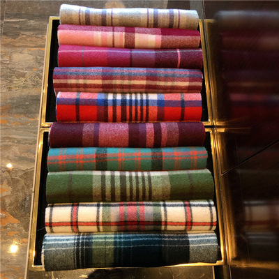 英国Edinburgh苏格兰爱丁堡格子围巾女士男士冬新款羊毛羊绒保暖