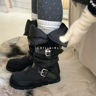 CHILIGIRL雪地靴女加绒加厚韩国2026东北零下防寒保暖中筒棉鞋冬