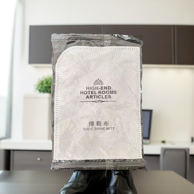 酒店一次性擦鞋布手套式檫皮鞋专用抛光巾宾馆用品纯棉擦鞋布
