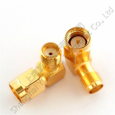 全铜同轴转接器转接头SMA-JWK KWJ公头转母头弯式直角90度L型