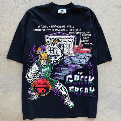 雄鹿队NBA字母哥训练服短袖T恤warren lotas潮牌美式