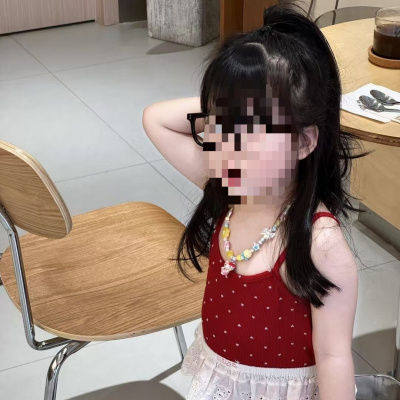 女童夏季波点红色吊带裙宝宝夏装
