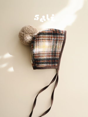 秋冬婴儿宝宝羊毛毛球帽