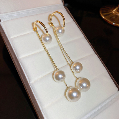 几何银针小众珍珠时尚女