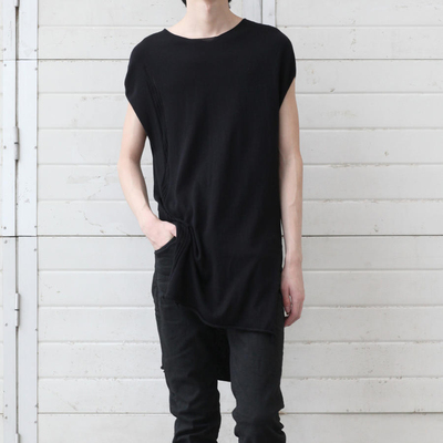 不规则意大利亲肤无袖T恤