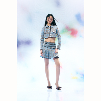 NAN KNITS 渐变星星提花短夹克/半裙