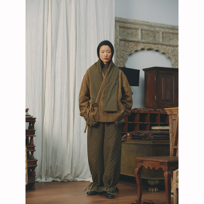 AVIVA JIFEI XUE 加长口袋短和服夹克