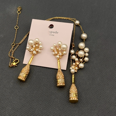 欧美外贸饰品时尚百搭气质夸张耳环耳饰女耳环kS香槟瓶项链耳钉