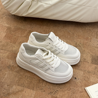 小白鞋透气百搭系带板鞋增高运动鞋休闲鞋小白鞋WV-5803-2