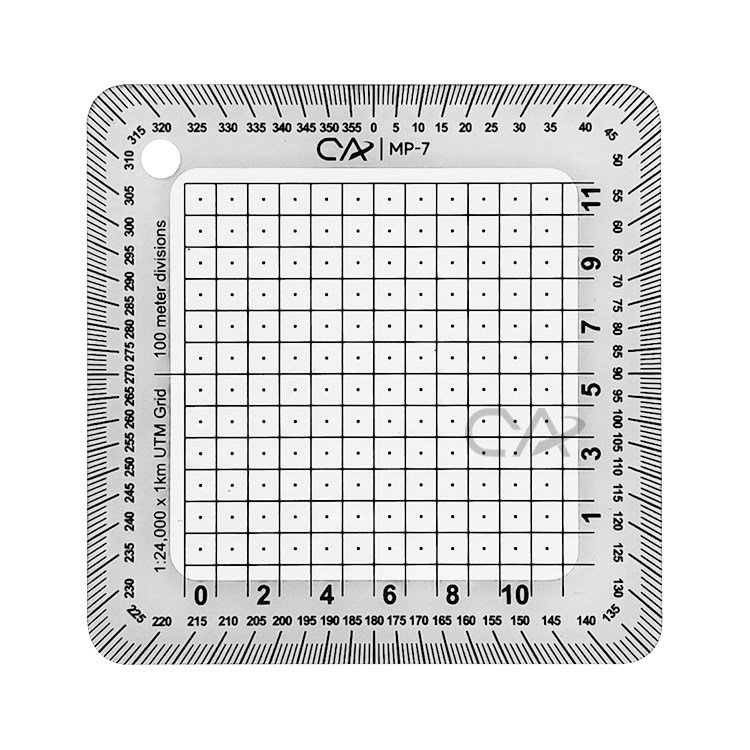 内置刻度方形量角器 MP-7 指挥尺测绘尺学习培训战术尺作战尺