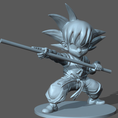 3d打印图纸模型素材数据龙珠悟空STL手办圆雕图F2068