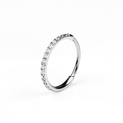 钛钢锆石鼻环耳骨钉圆圈