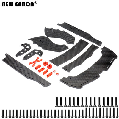 Arrma 1/7 F1 FIRETEAM碳纤维左右侧板侧裙 前铲下护板可调节尾翼