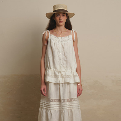 【现货】ECRIVAIN 26SS 春夏新款抽绳吊带背心 DOUBLEBOO