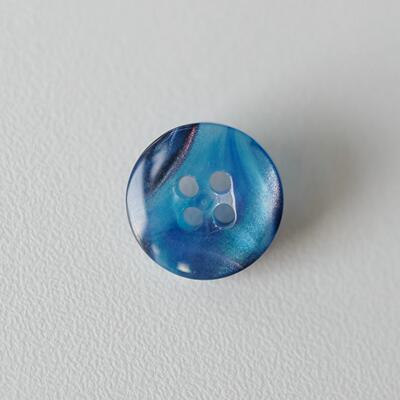 光亮深浅蓝渐变混色生物树脂纽扣