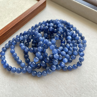 亏本捡漏天然蓝晶石手链单圈手串猫眼效应小颗粒清新简约水晶饰品