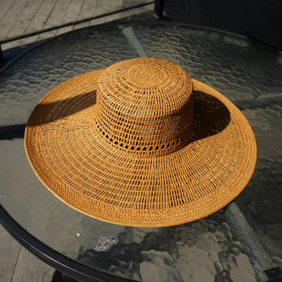 礼帽度假简约女夏天平檐镂空编织
