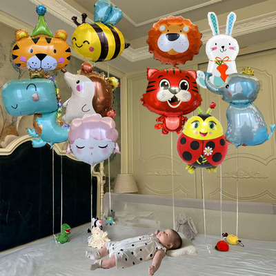 可爱动物造型氦气飘空款铝膜气球