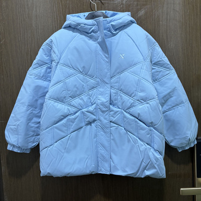 特步儿童正品冬季休闲保暧防风学院系女童运动羽绒服677424194225