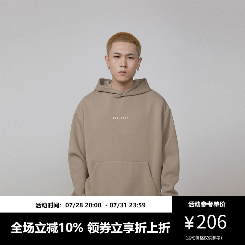 1807 Lil 1807系列基础连帽套头长袖套头带帽卫衣美式简约外套男_虎窝淘