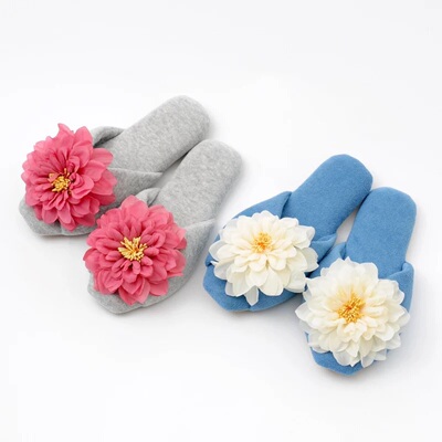 下午茶花朵女式半拖空调房家居鞋